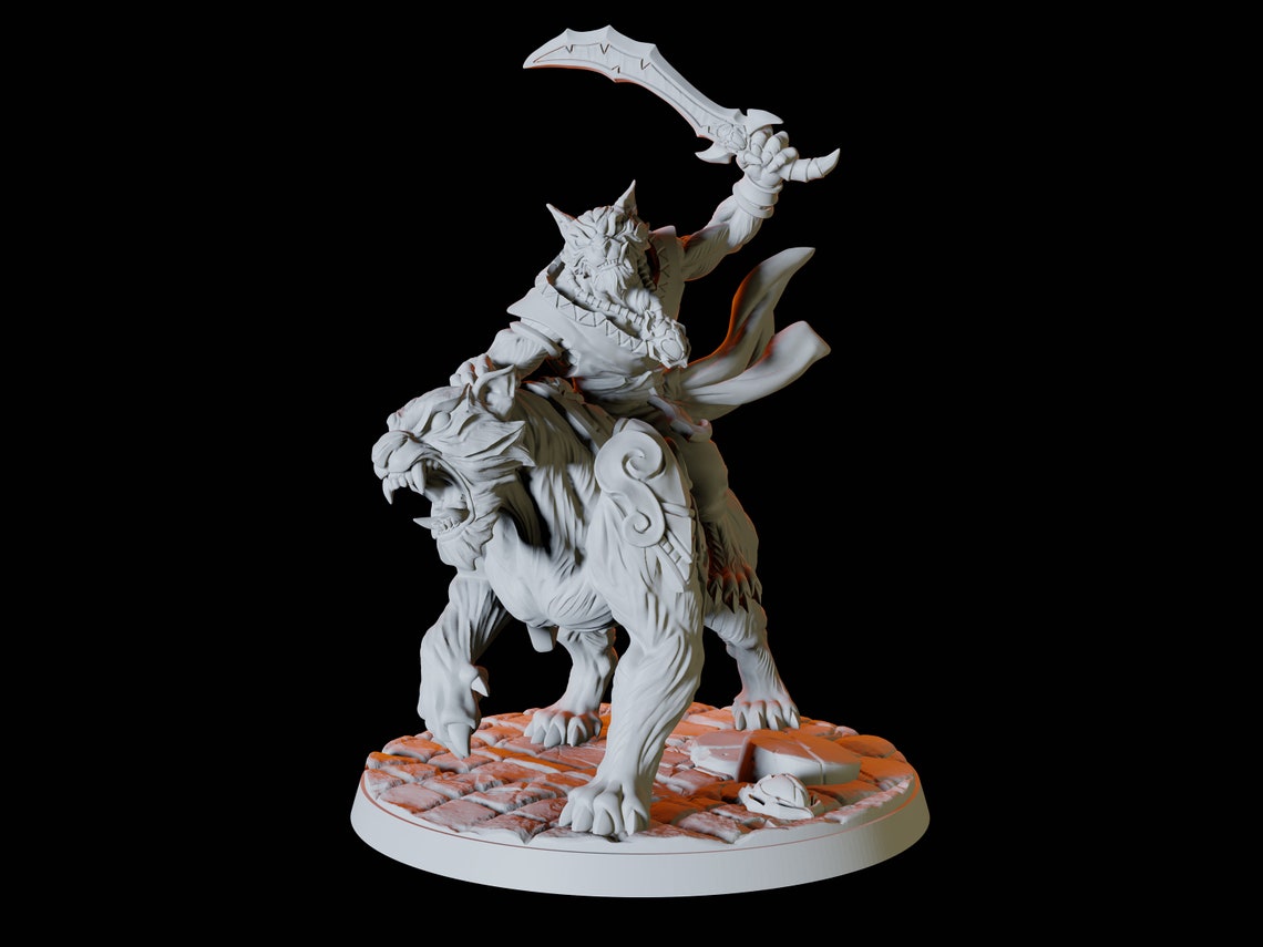 Tabaxi Tigerfolk or Rakshasa Riders Miniature for D&D | Etsy
