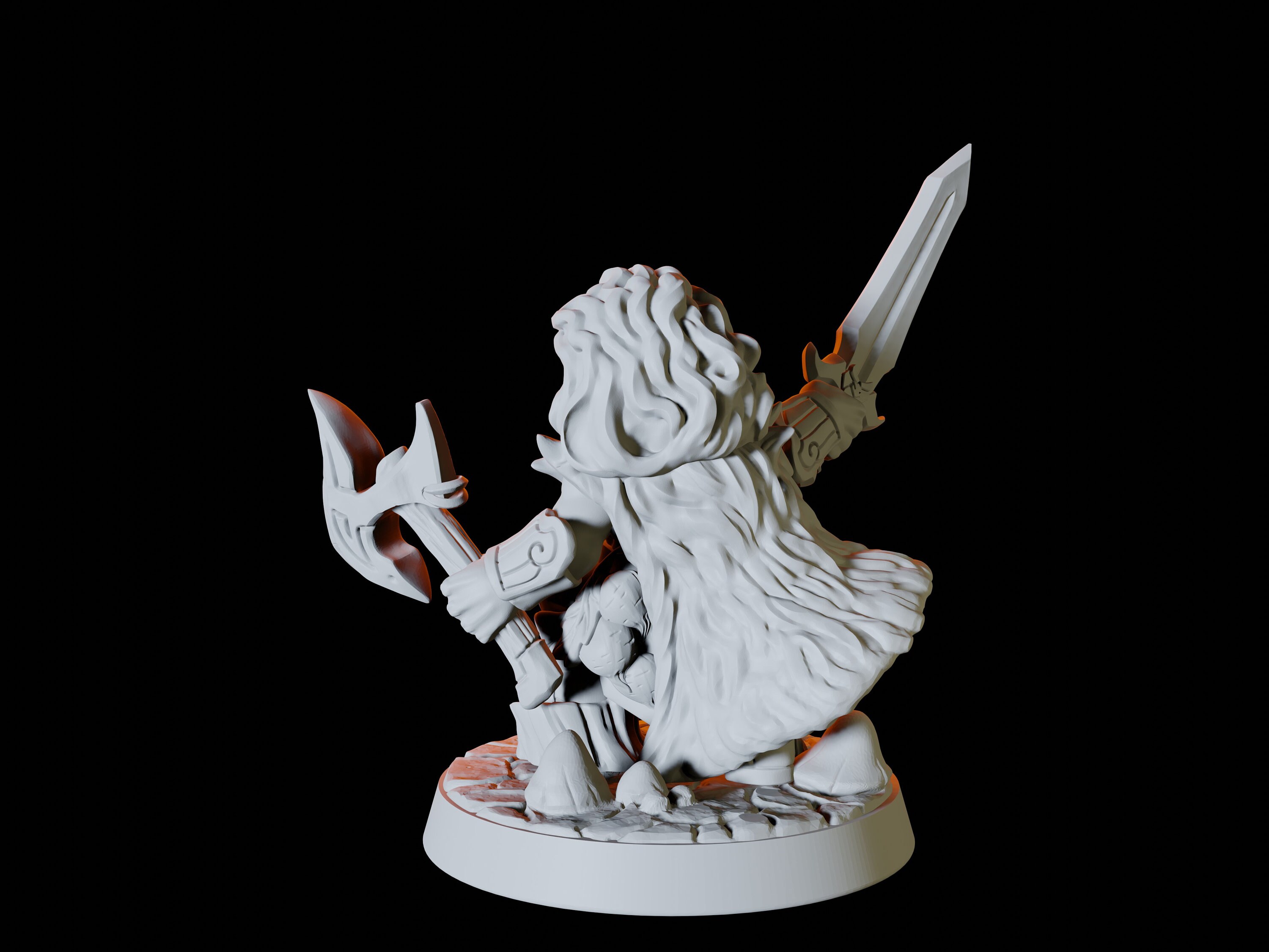 Gnome Female Fighter or Barbarian Miniature for D&D, Dungeons and ...