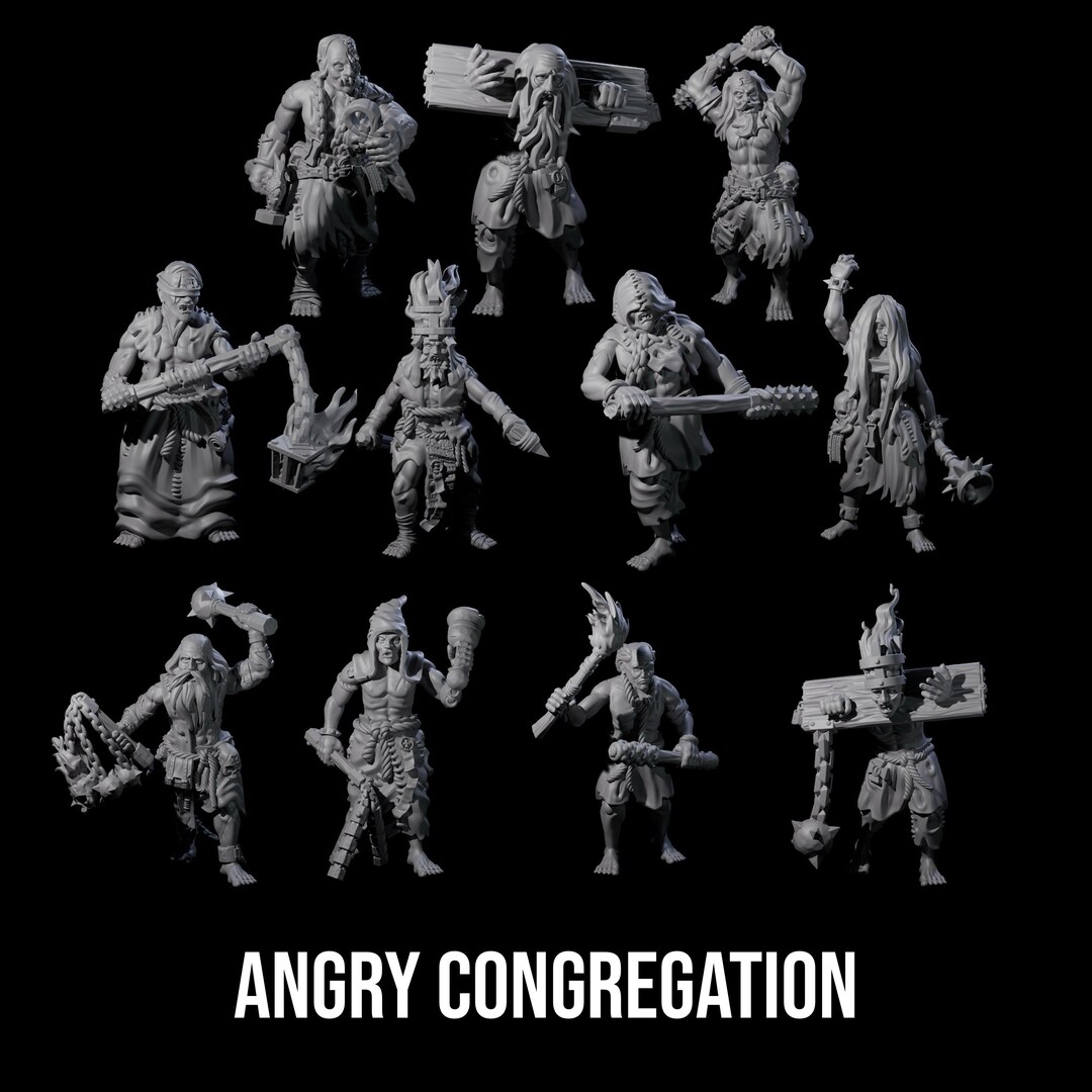 The Angry Congregation Miniature for D&D, Dungeons and Dragons ...
