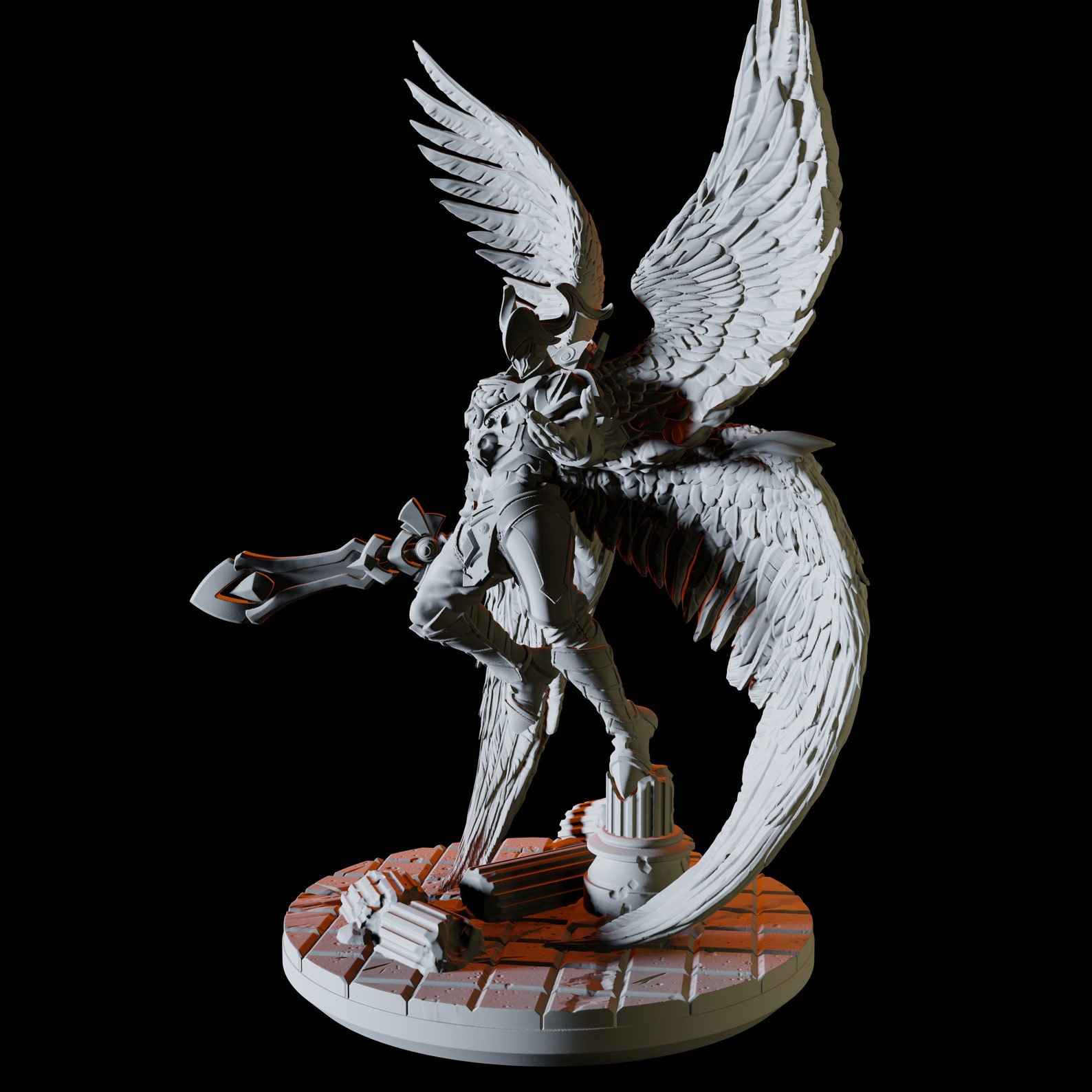 Armoured Angel Miniature for D&D, Dungeons and Dragons, Pathfinder and ...