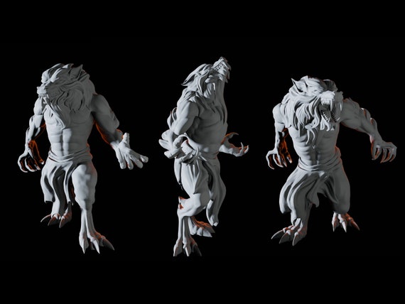 Three Werewolf Miniatures for D&D Dungeons and Dragons - Etsy