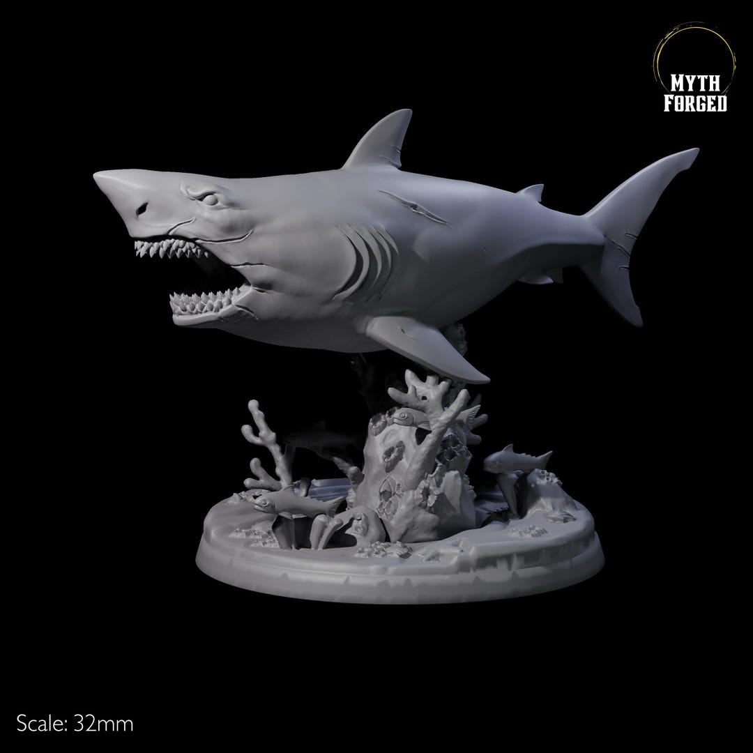 Toothy Giant Shark Great White Miniature B for D&D, Dungeons and ...