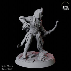Tiefling Archer Miniature B for D&D, Dungeons and Dragons, Pathfinder ...