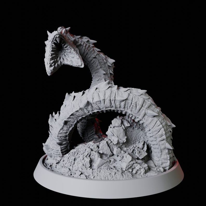 Ancient Frost Worm Miniature for D&D, Dungeons and Dragons, Pathfinder ...