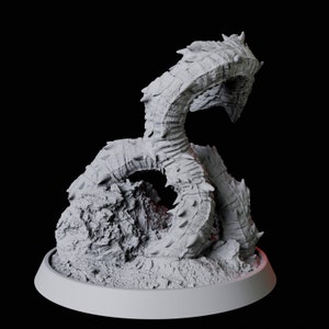 Ancient Frost Worm Miniature for D&D, Dungeons and Dragons, Pathfinder ...