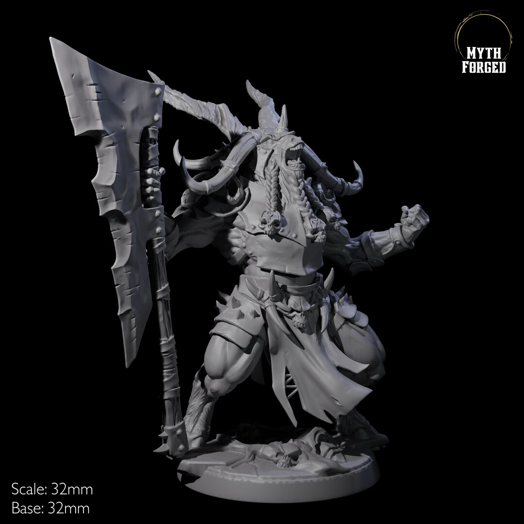Roaring Beastman Champion Miniature for D&D, Dungeons and Dragons ...