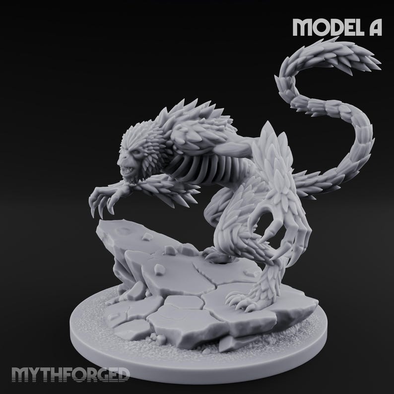 Snarling on Stone Barghest Beasts A Miniature for D&D, Dungeons and ...
