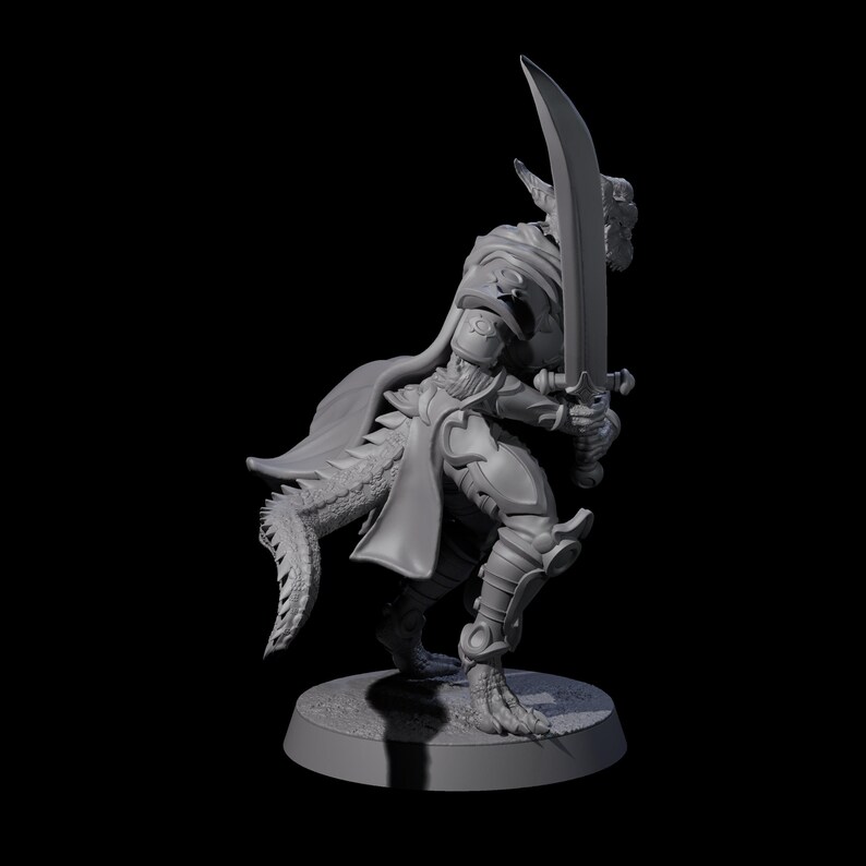 Valiant Dragonborn Crusader D Miniature for D&D, Dungeons and Dragons ...