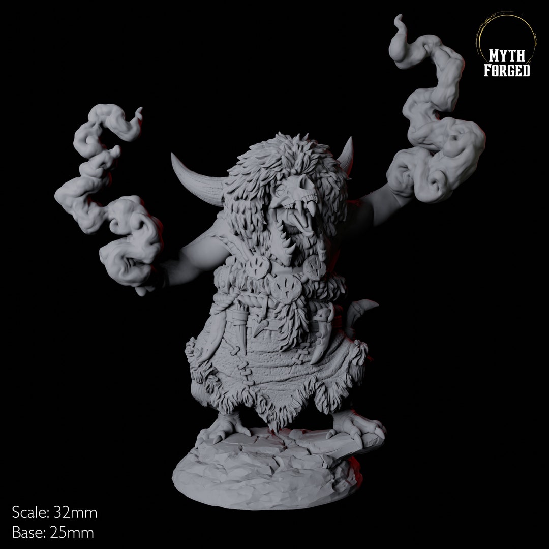 Forest Dohwar or Pengiunfolk Shaman Miniature C for D&D, Dungeons and ...