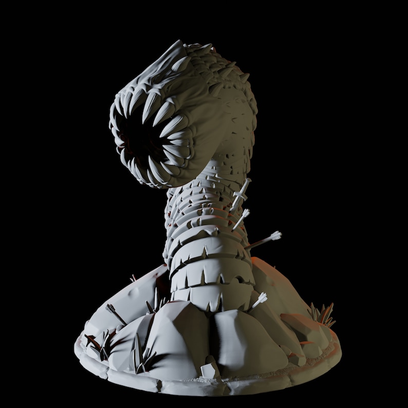 Coiled Purple Worm Miniature for D&D Dungeons and Dragons - Etsy