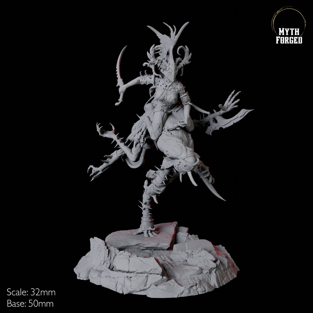 Hideous Demonic Cavalry Miniature C for D&D, Dungeons and Dragons ...