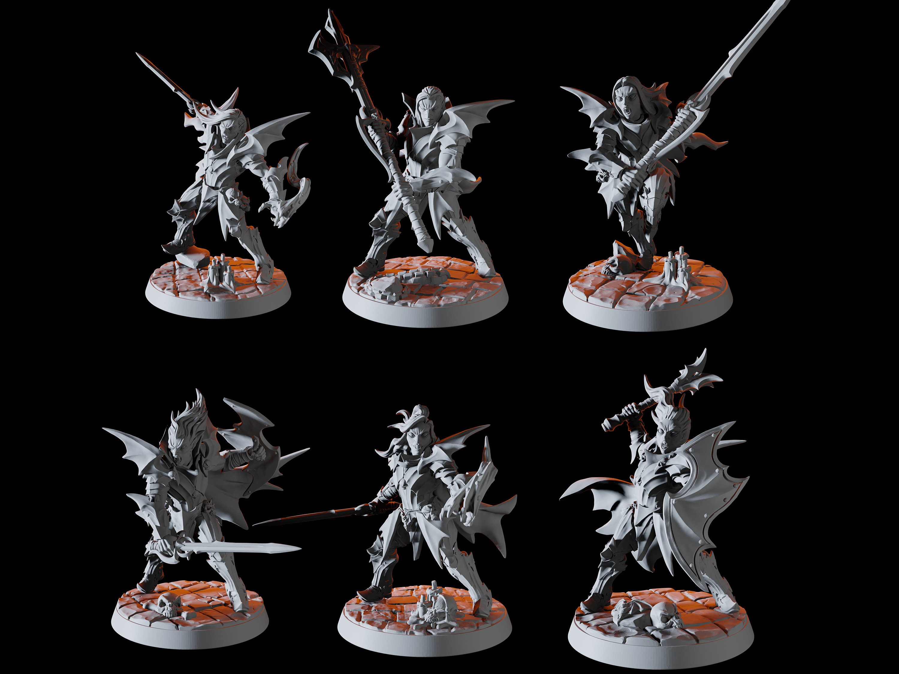 Six Armoured Vampire Spawn Miniatures for D&D Dungeons and - Etsy