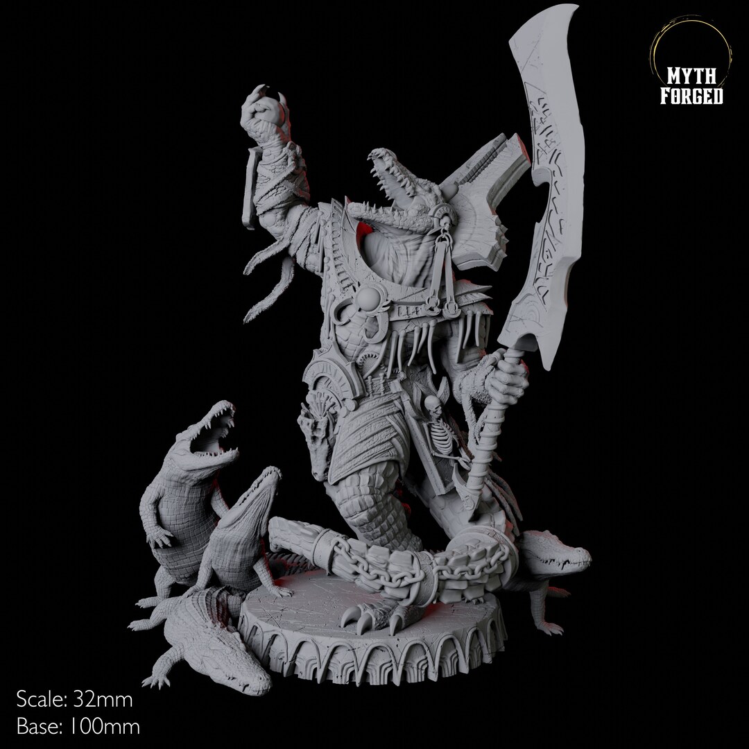 Epic Crocodile Lizardfolk BBEG Boss for D&D, Dungeons and Dragons ...