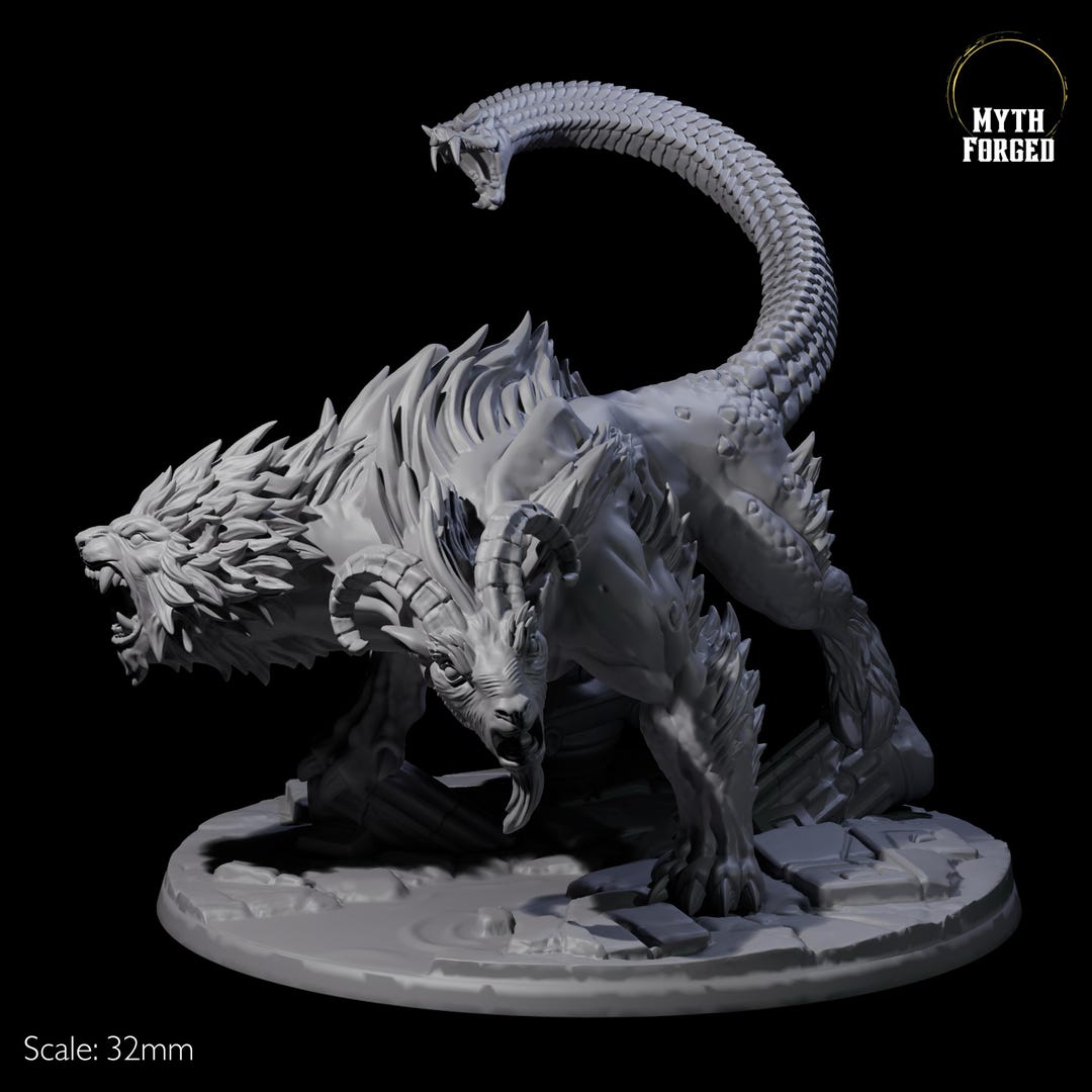 Prowling Chimera Miniature for D&D, Dungeons and Dragons, Pathfinder ...