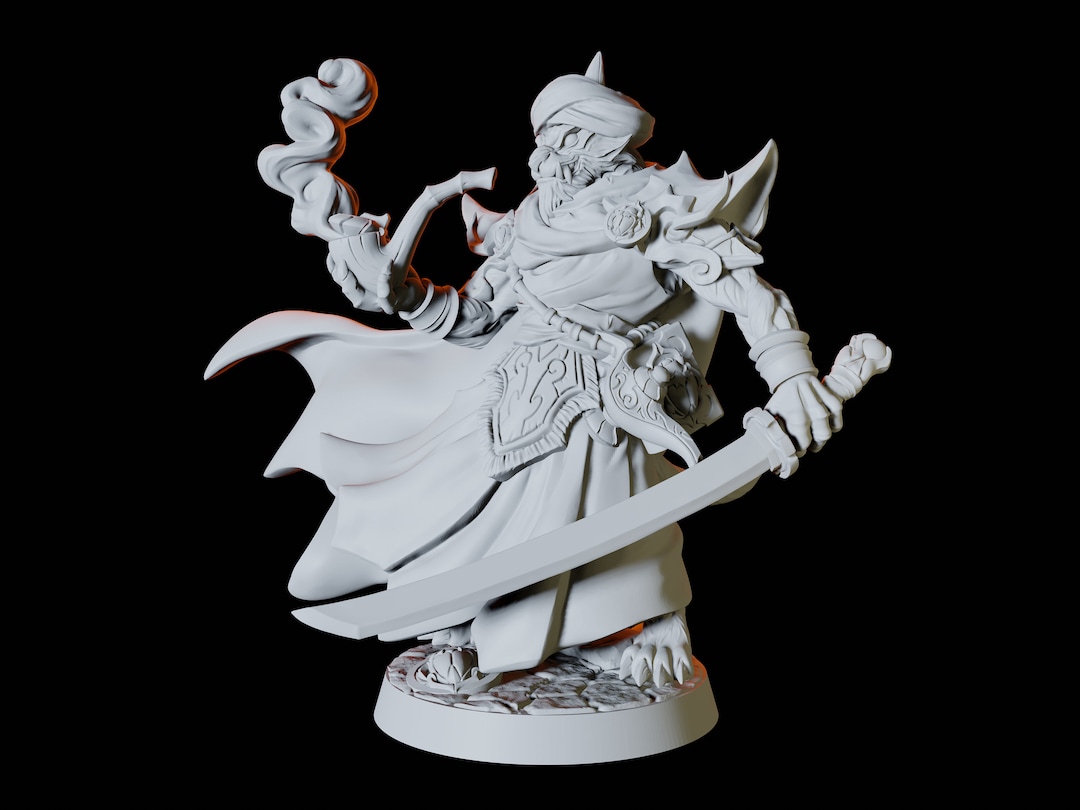 Tabaxi, Tigerfolk or Rakshasa Boss Warrior Miniature for D&D, Dungeons ...