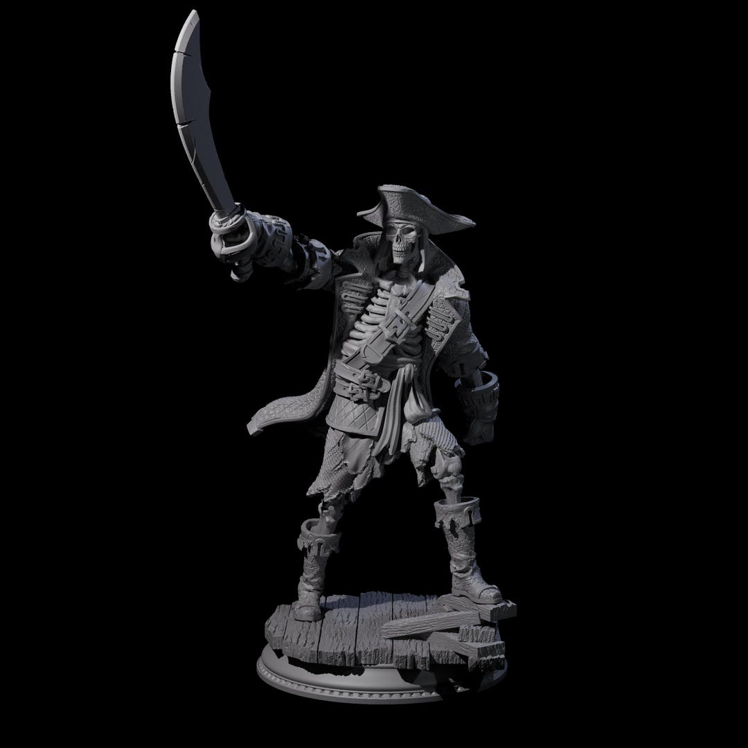 Falling Apart Pirate Skeleton Scallywag C Miniature for D&D, Dungeons ...