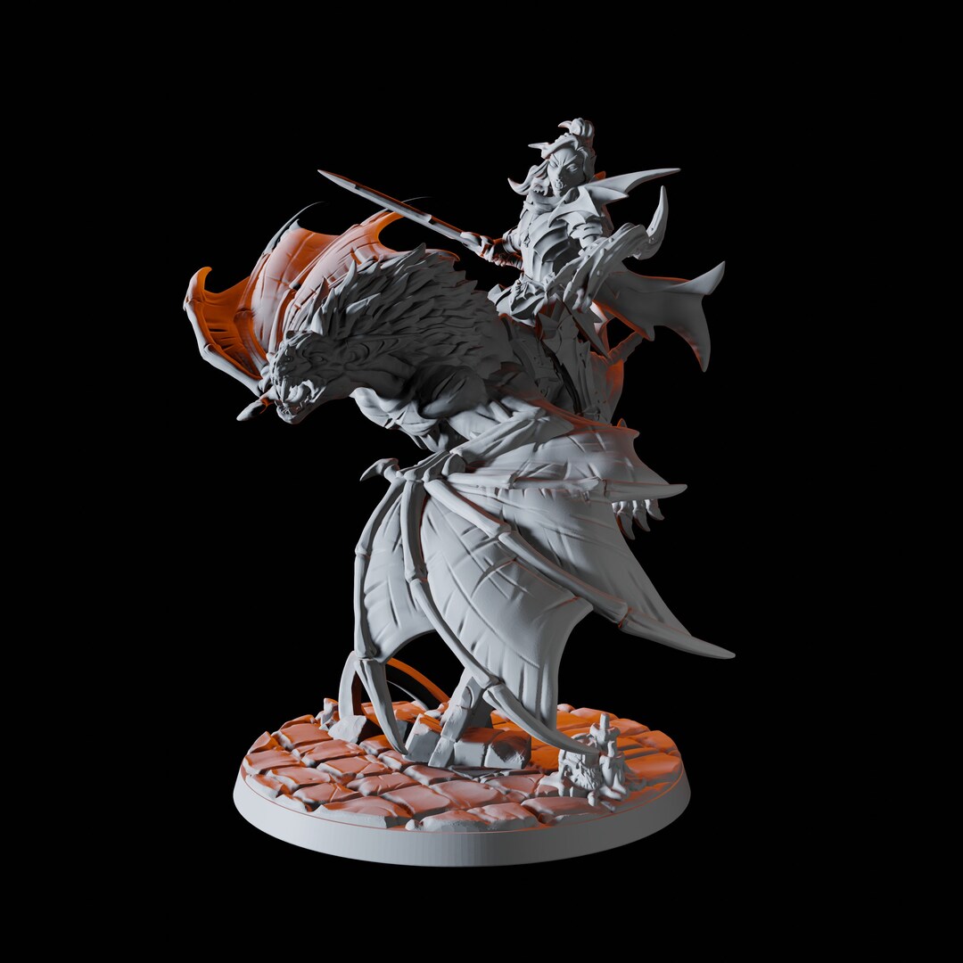 Vampire Riding a Giant Bat Miniature C for D&D, Dungeons and Dragons ...