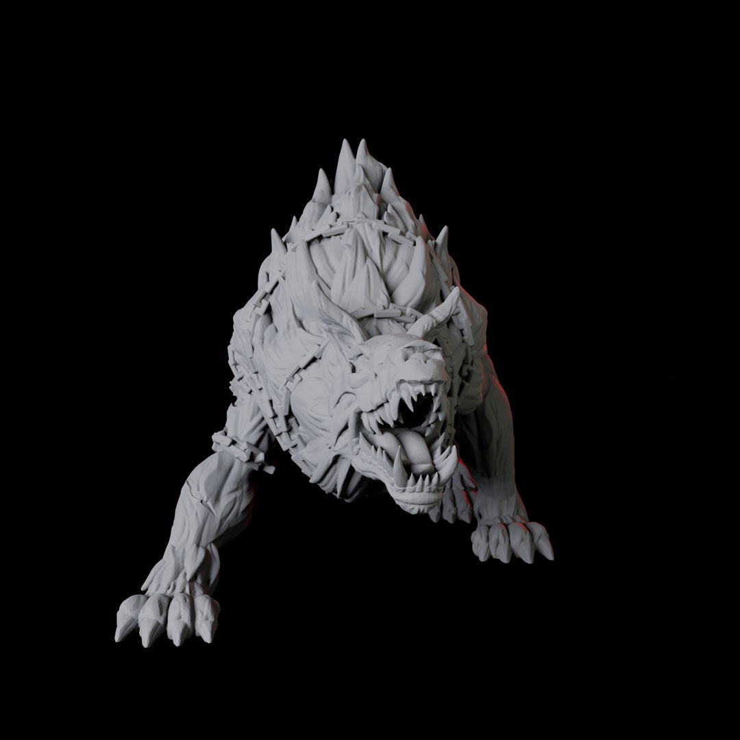 Snarling Hell Hound Warg Worg Miniature C for D&D, Dungeons and Dragons ...