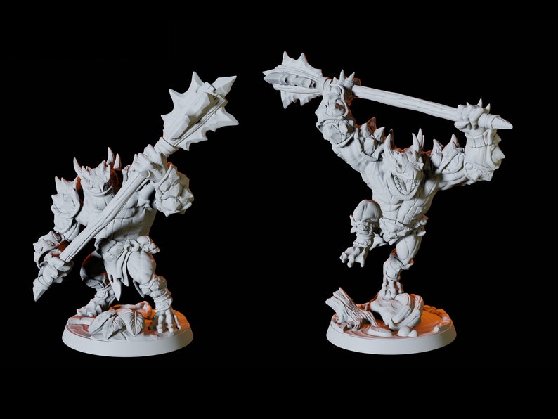 Two Bullywug Warriors Miniature for D&D Dungeons and Dragons - Etsy