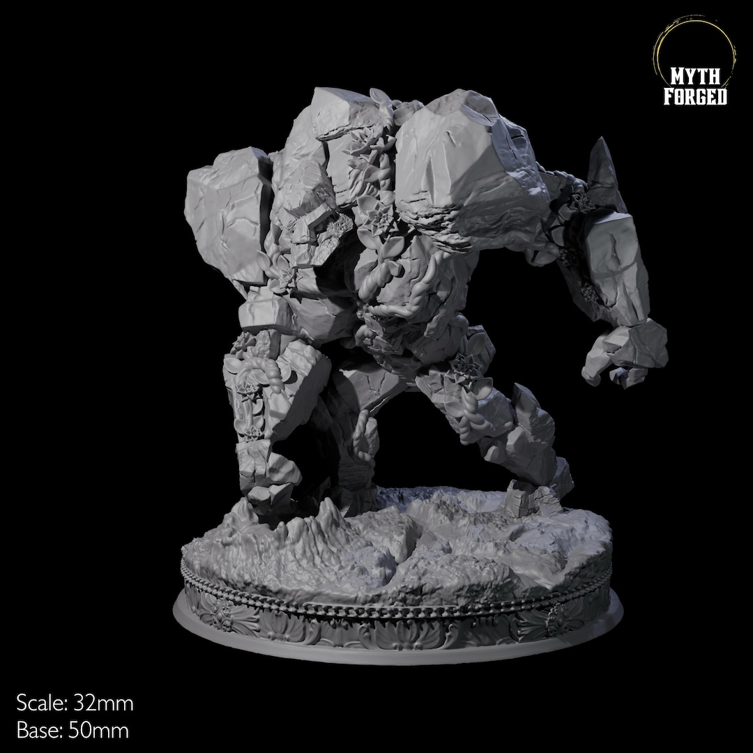 Forest Stone Golem Miniature for D&D, Dungeons and Dragons, Pathfinder ...