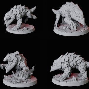 Four Burrowing Bulette Miniatures for D&D, Dungeons and Dragons ...