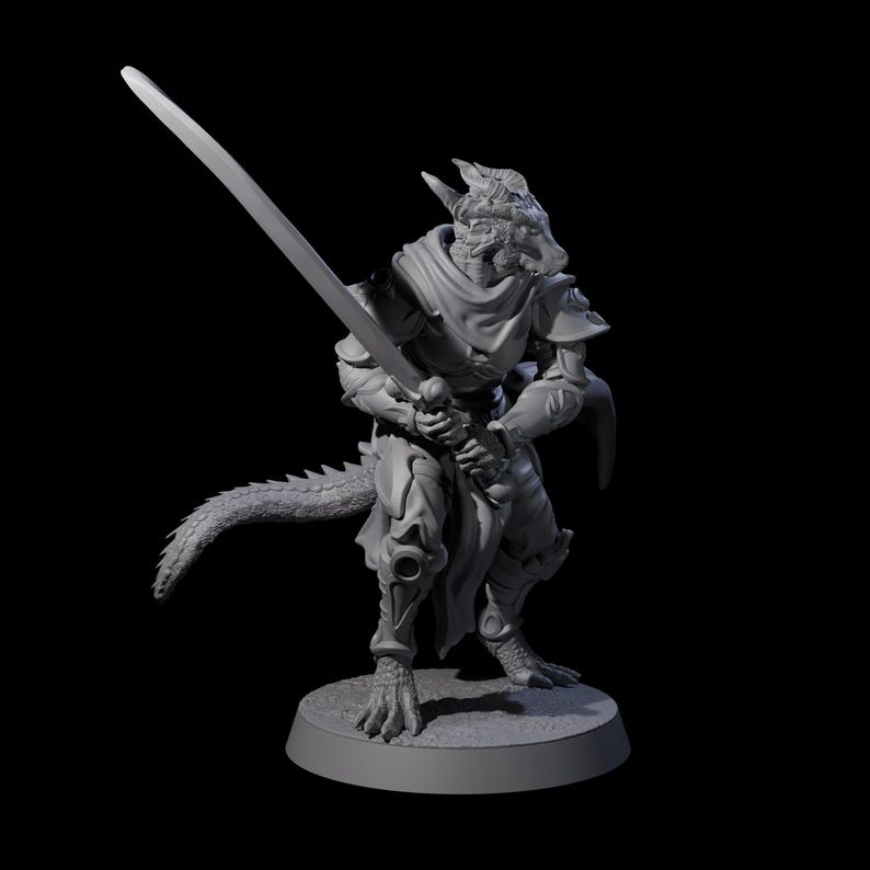 Valiant Dragonborn Crusader D Miniature for D&D, Dungeons and Dragons ...