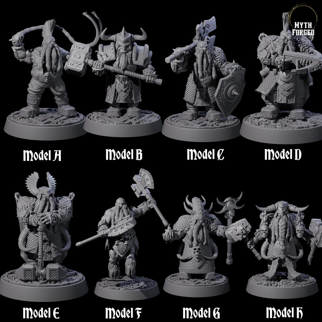 Dwarf Death Paladins Miniature for D&D, Dungeons and Dragons ...