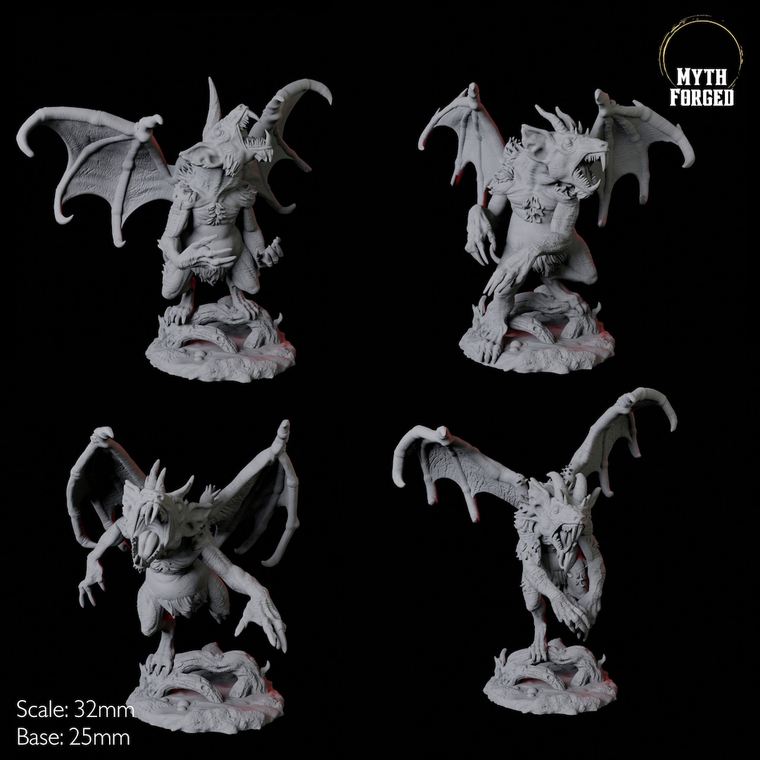 Four Demonic Rat Miniatures for D&D, Dungeons and Dragons, Pathfinder ...