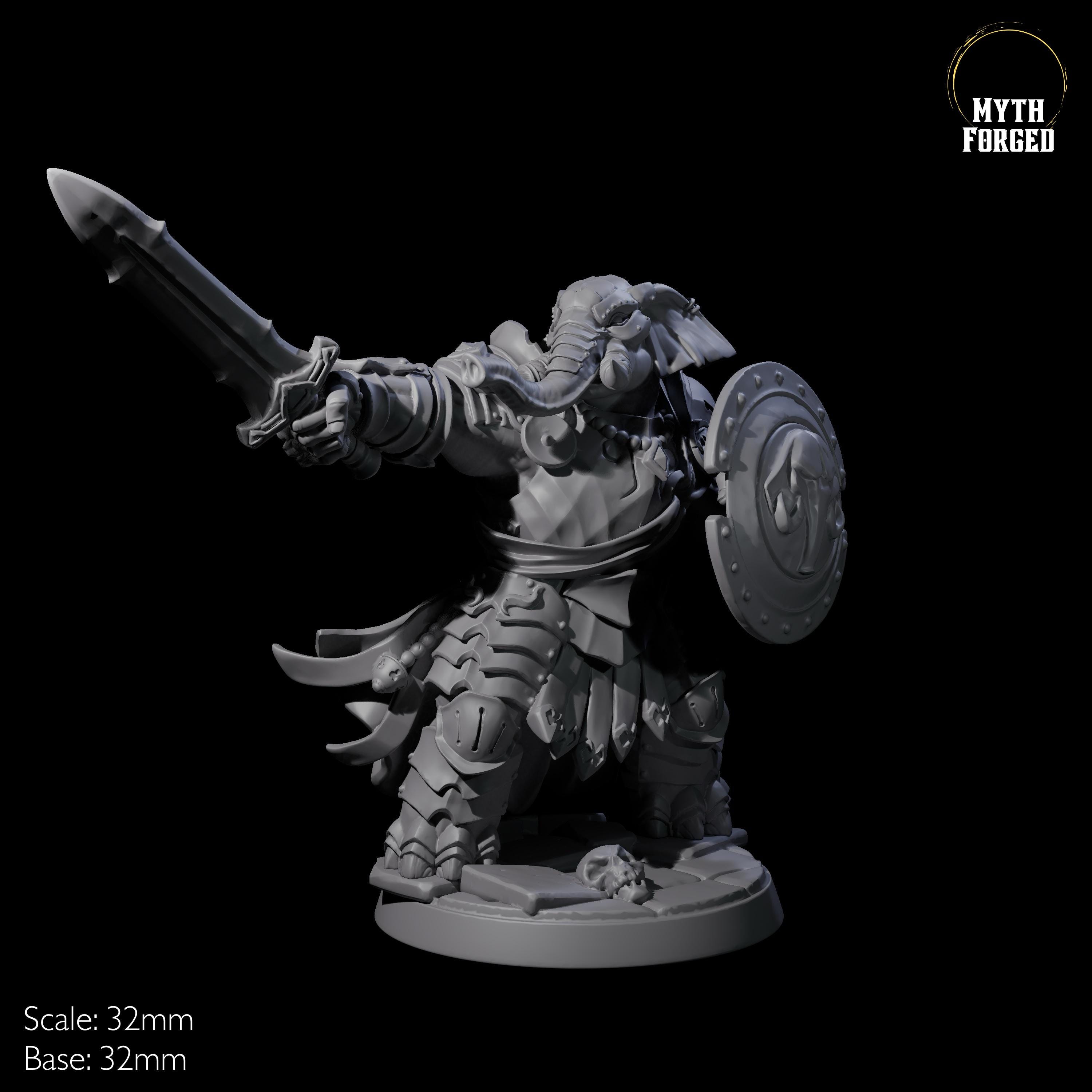 Six Stoic Loxodon Guards Miniature for D&D, Dungeons and Dragons ...