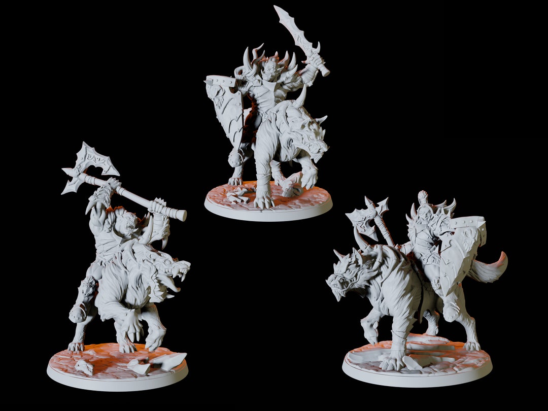 Frost Orc Warg Riders Miniature for D&D, Dungeons and Dragons ...