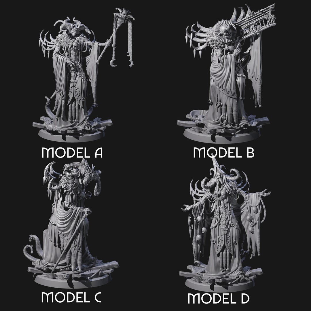 Four Masterful Cambion High Priests Miniature for D&D, Dungeons and ...