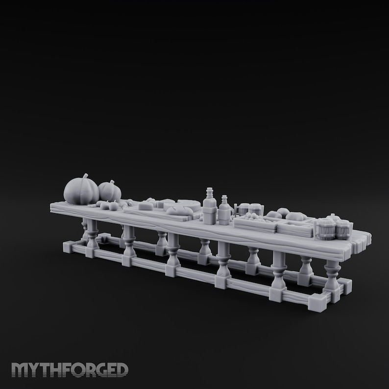Harvest Feast Banquet Table 3D Printed Terrain for D&D, Dungeons and ...