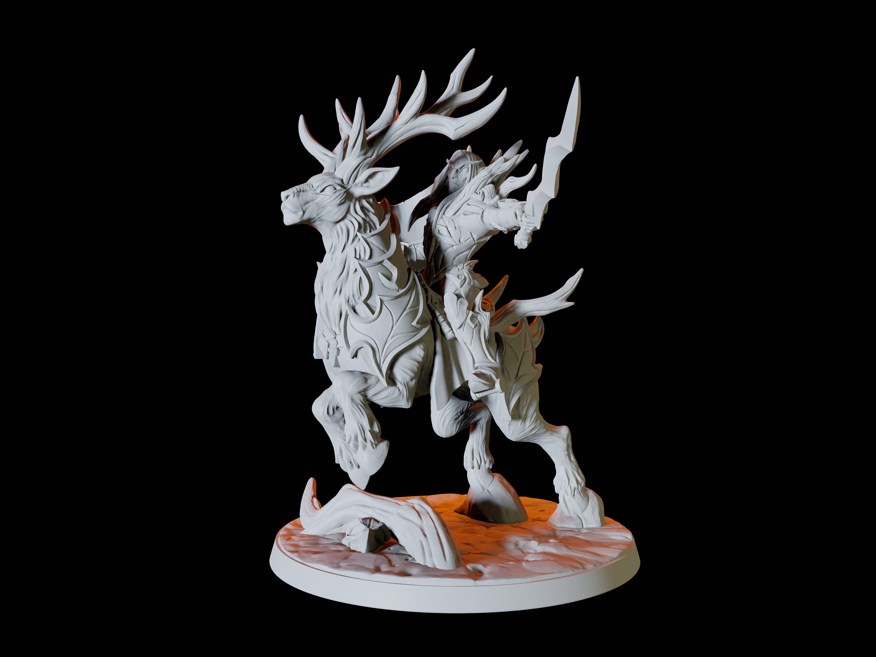 Elf Elven Stag Riders Miniature for D&D, Dungeons and Dragons ...