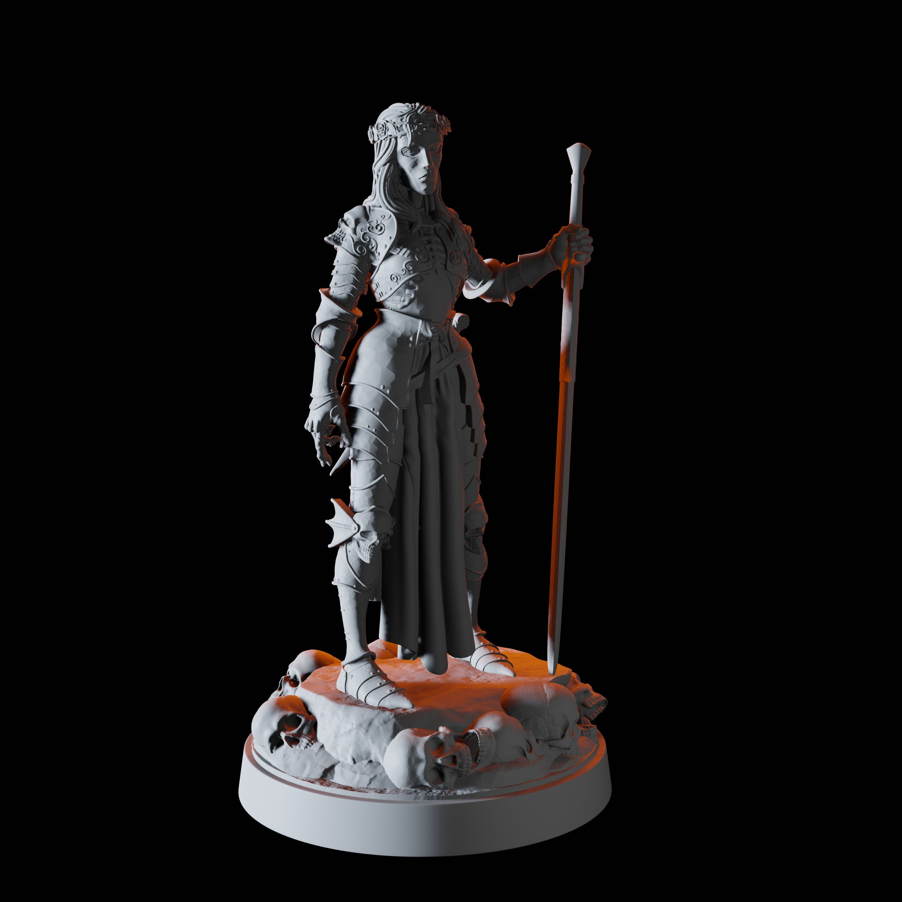 Female Death Paladin Miniature for D&D Dungeons and Dragons - Etsy