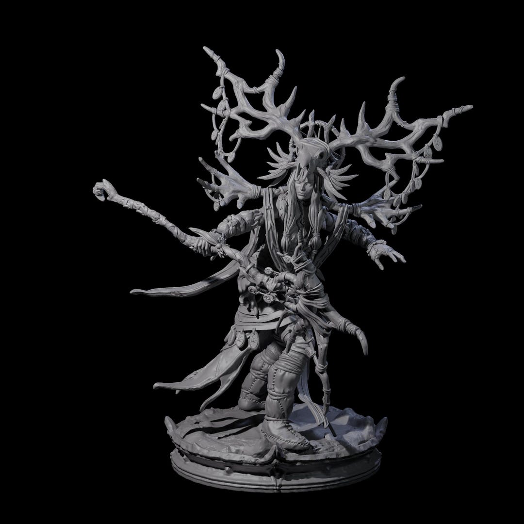 Ancient Dark Elf Druid of the Underdark B Miniature for D&D, Dungeons ...
