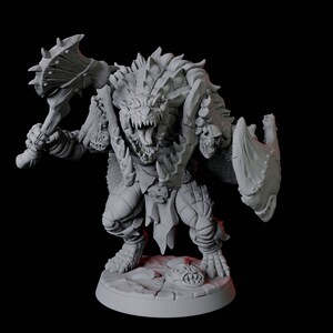 Six Powerful Frost Lizardfolk Miniatures for D&D, Dungeons and Dragons ...