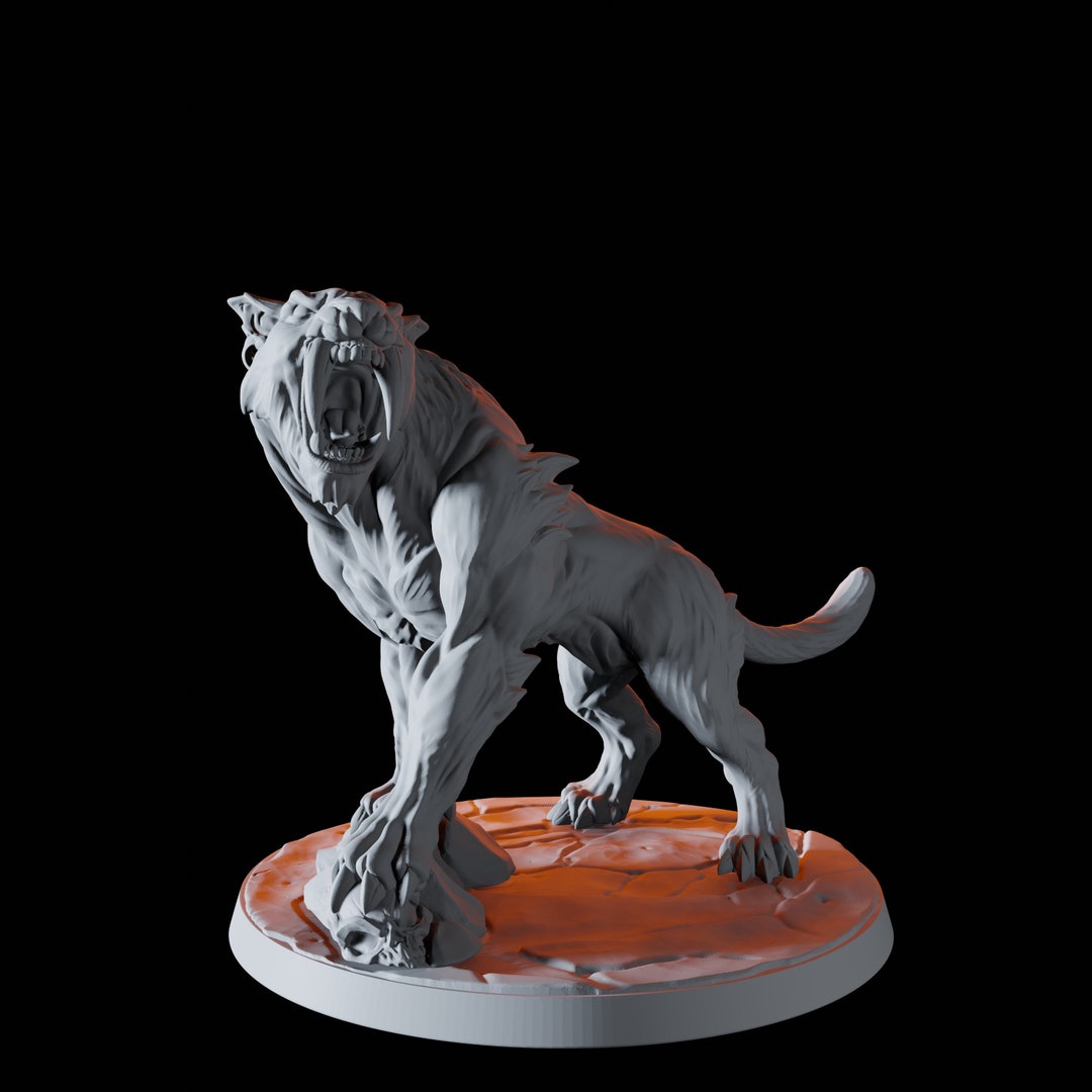 Sabre-toothed Tiger Miniature A for D&D, Dungeons and Dragons ...