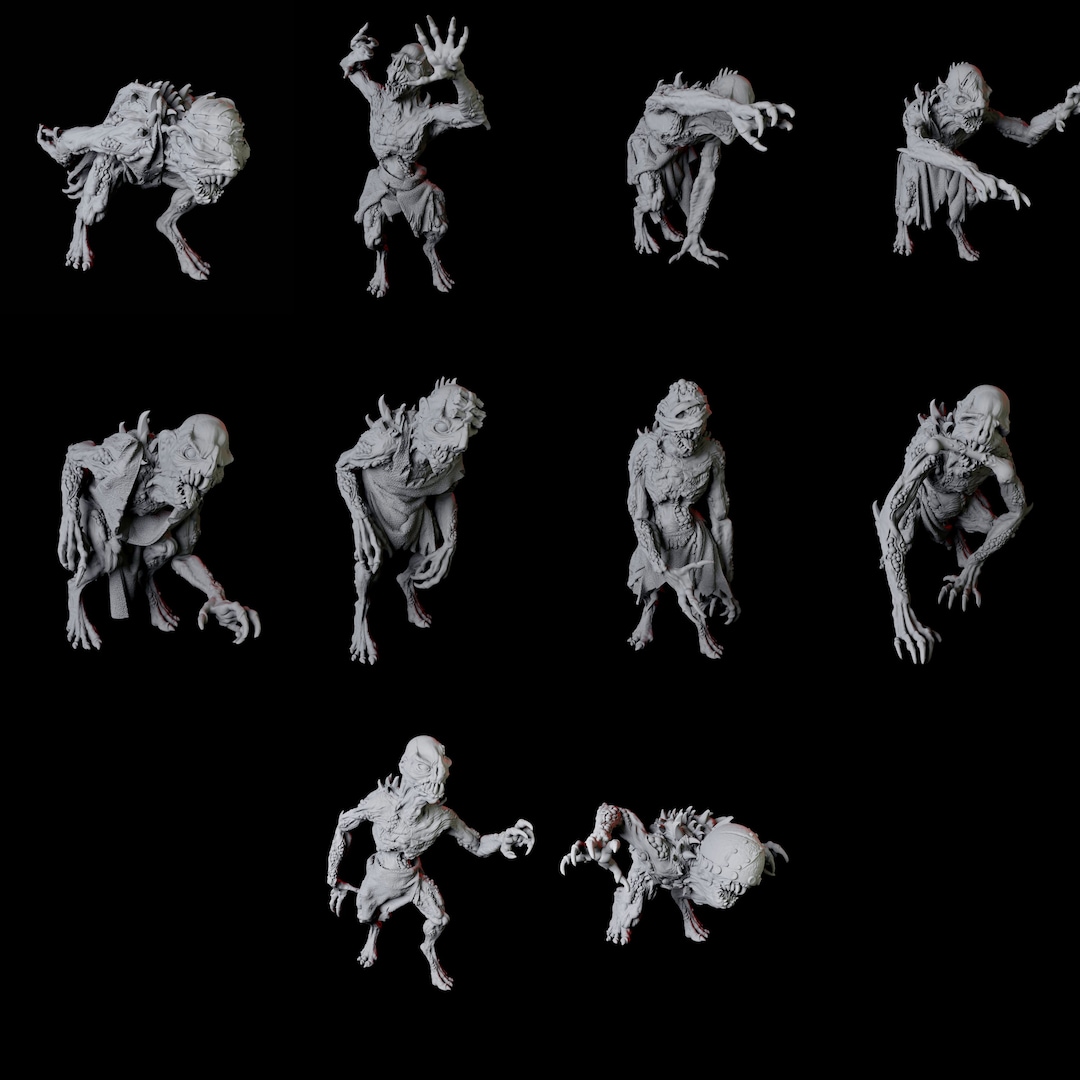 10 Ghoul or Zombie Miniatures for D&D, Dungeons and Dragons, Pathfinder ...
