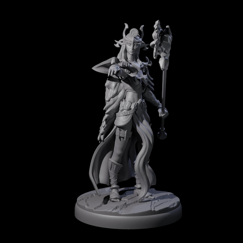 Pure Dark Elf Sorceress Cabal Miniature for D&D, Dungeons and Dragons ...