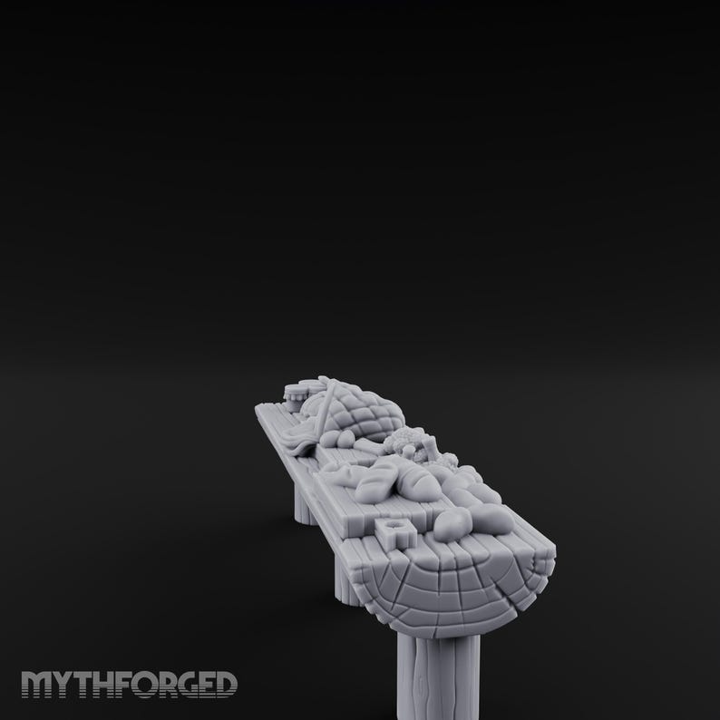 Feast-laden Tavern Food Table 3D Printed Terrain for D&D, Dungeons and ...