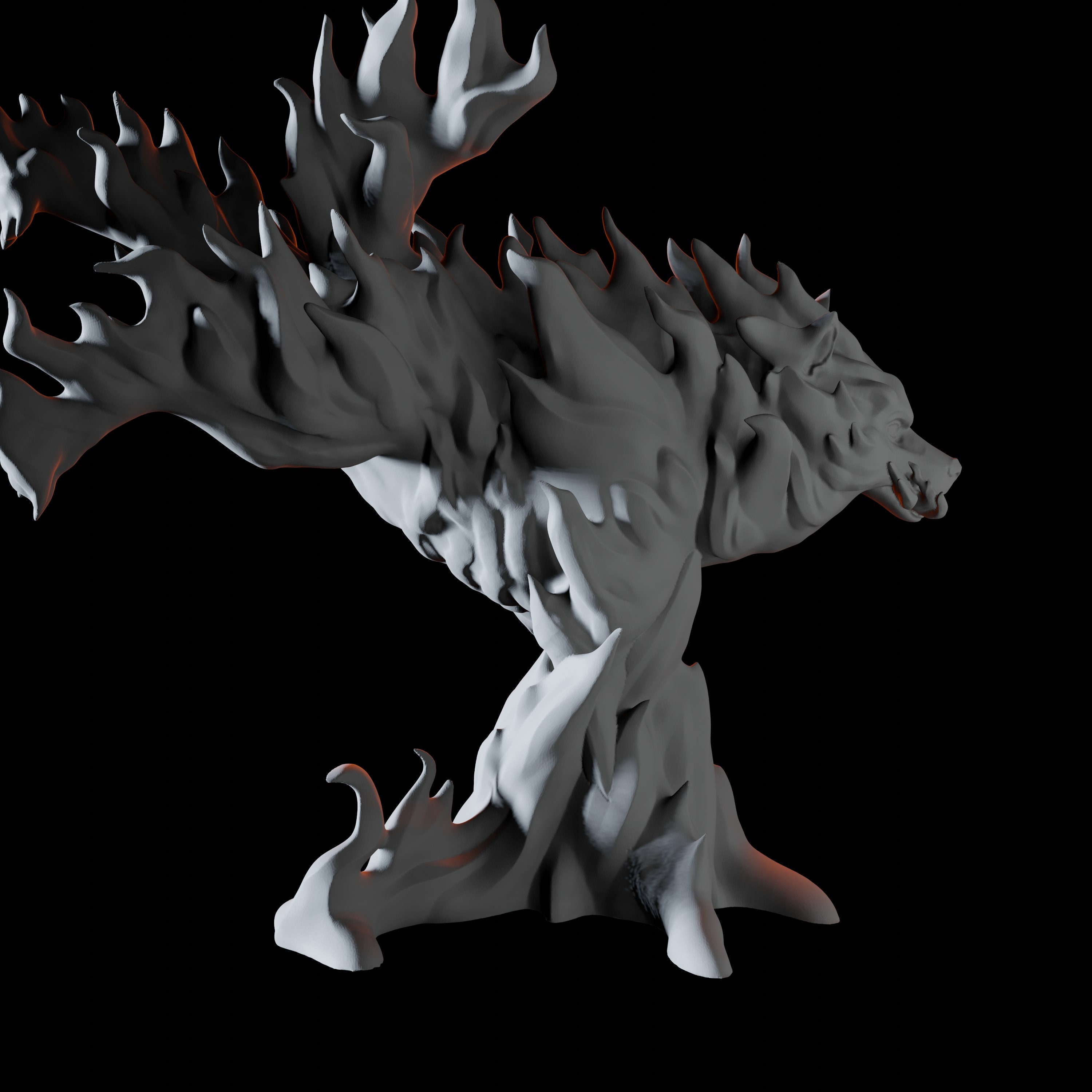 Elemental Fire Wolf Miniature for D&D Dungeons and Dragons - Etsy