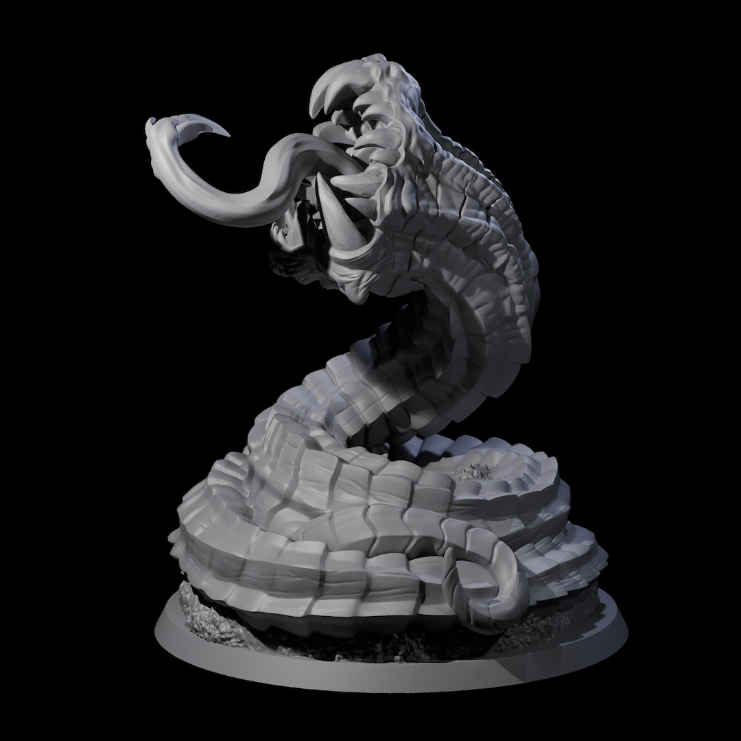 Gargling Sand Worm Miniature for D&D, Dungeons and Dragons, Pathfinder ...
