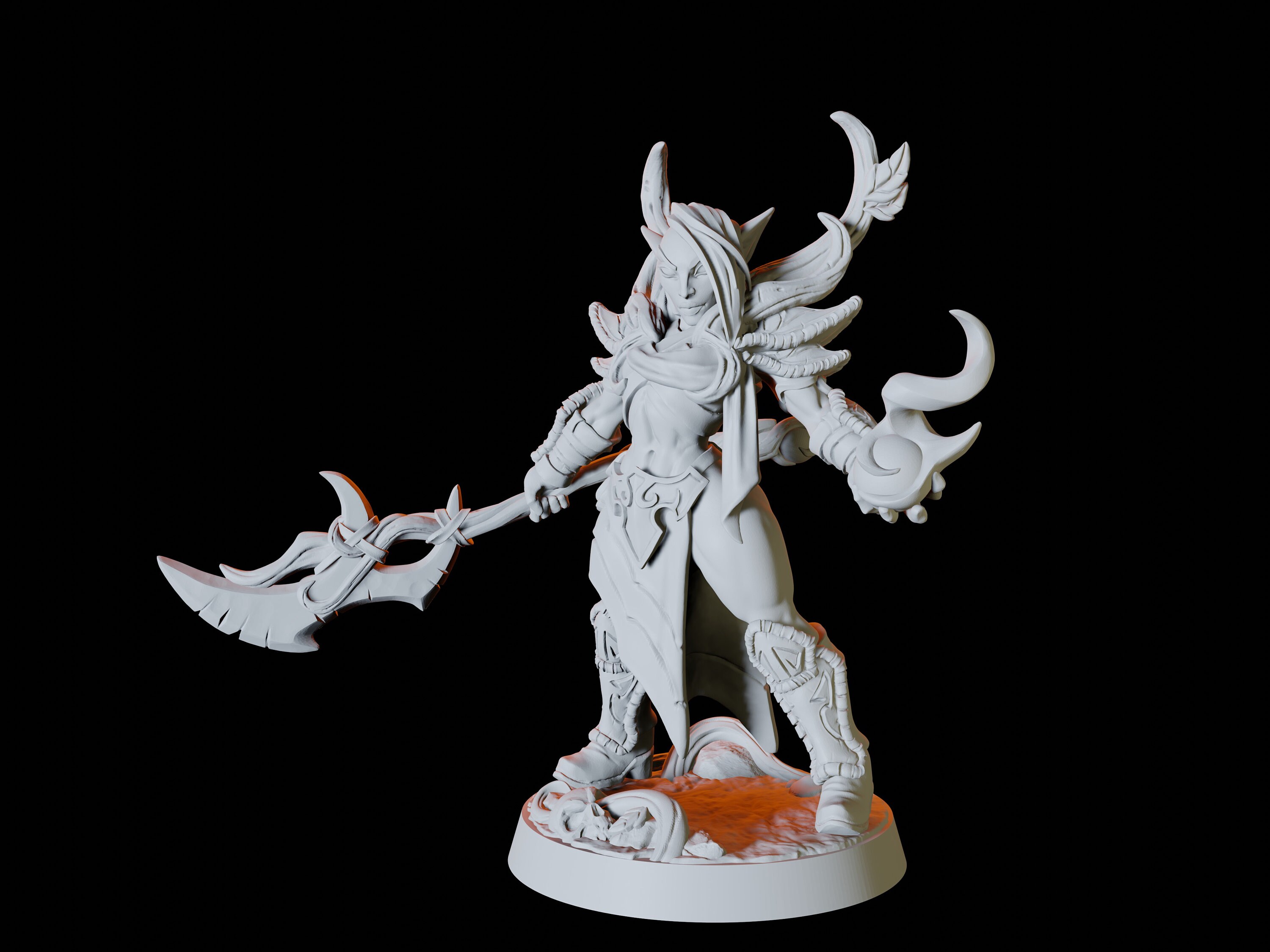 Wood elf female warlock-Rpg miniature for warhammer and others Toys ...