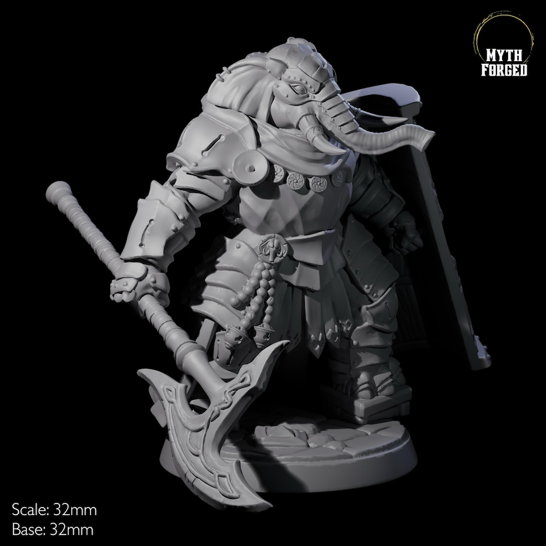Stoic Loxodon Guard D Miniature for D&D, Dungeons and Dragons ...