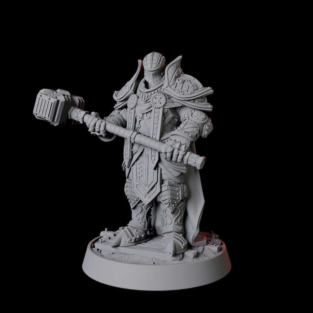 Heavily Armoured Paladin Miniature for D&D, Dungeons and Dragons ...