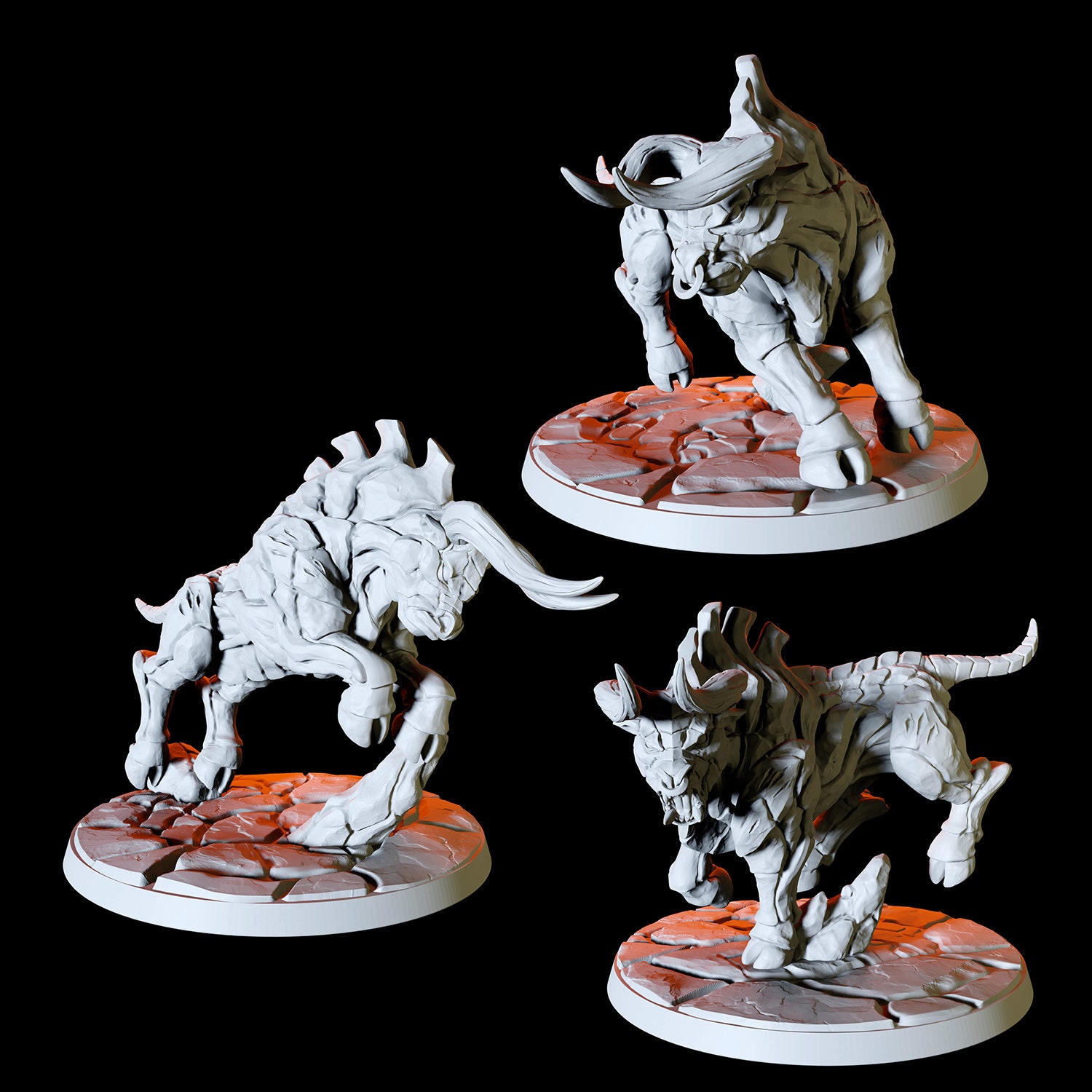 Armoured Bull Miniature for D&D, Dungeons and Dragons, Pathfinder and ...