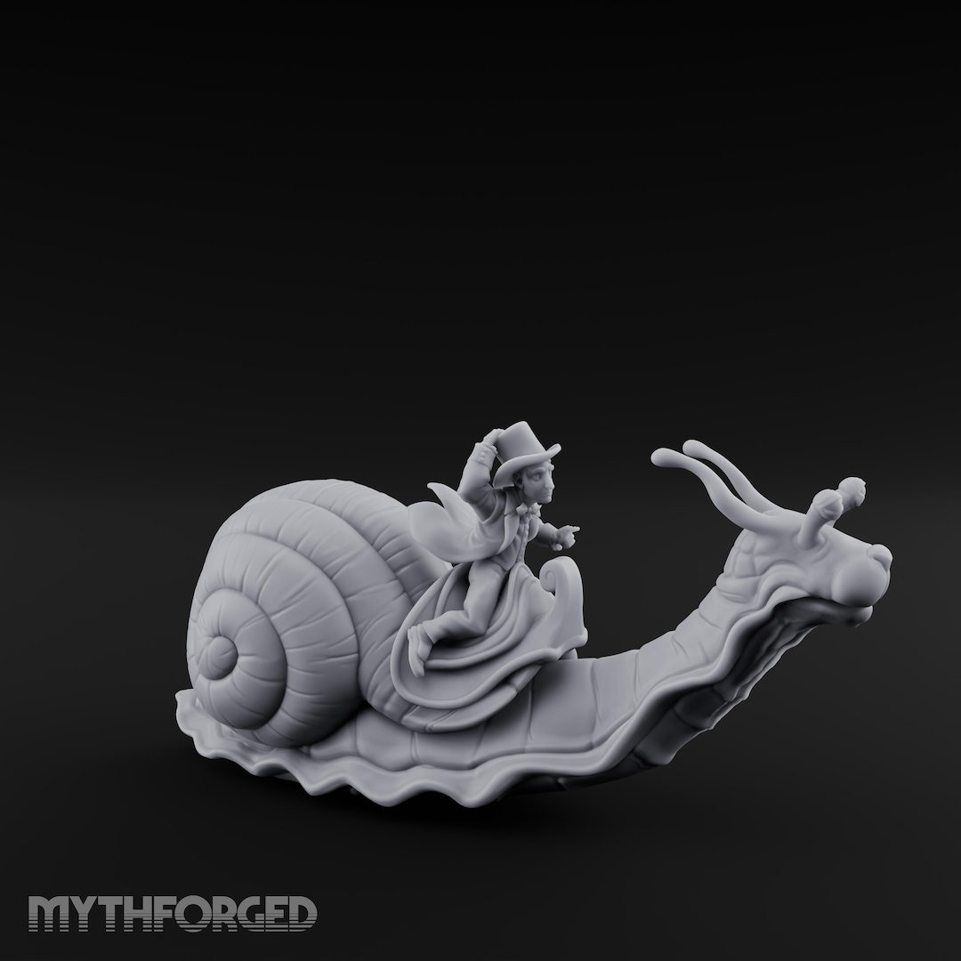 Dapper Snail Rider Halfling Messenger Miniature for D&D, Dungeons and ...