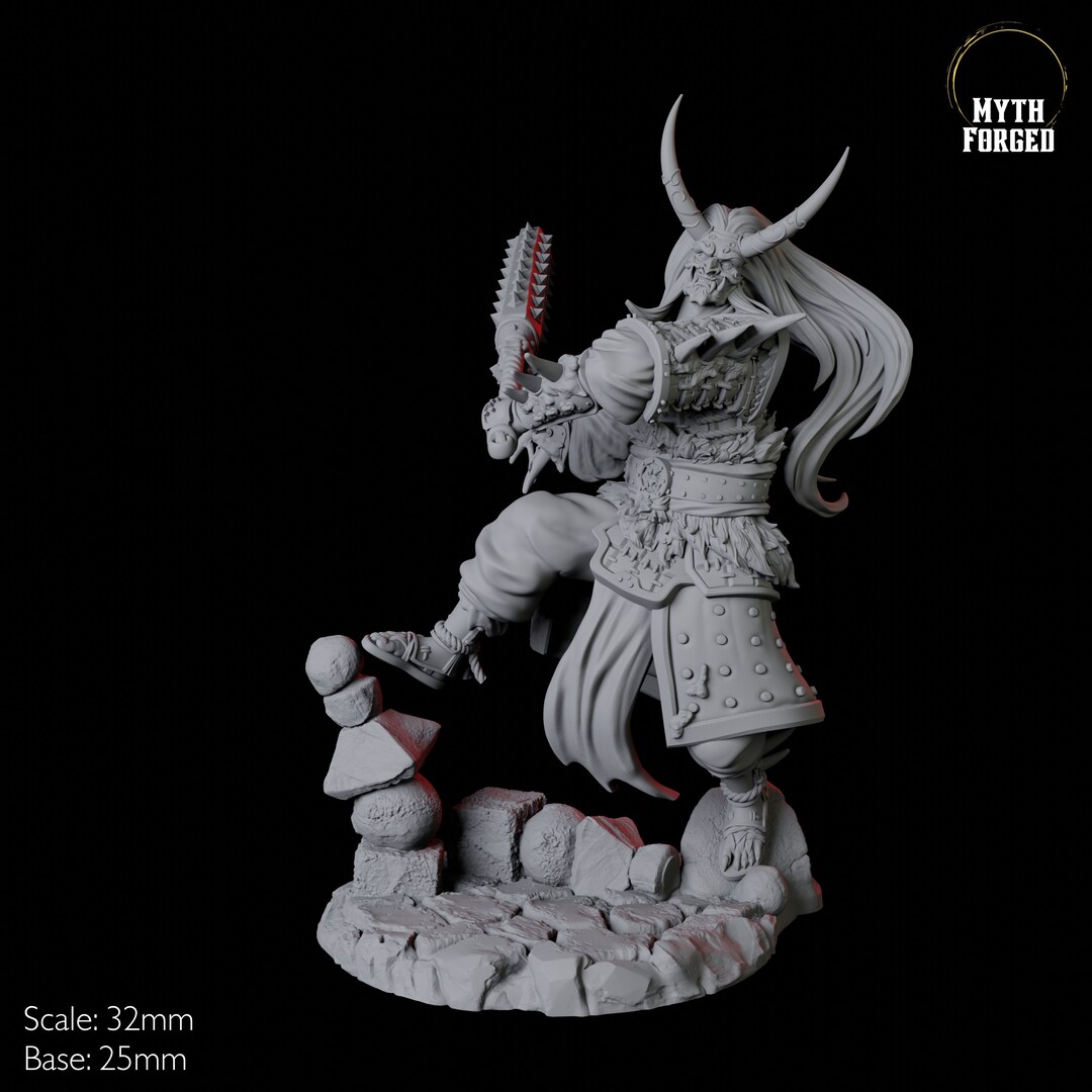 Oni Death Samurai Miniature C for D&D, Dungeons and Dragons, Pathfinder ...
