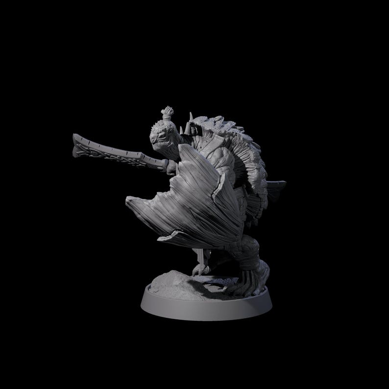 Warlike Tortle B Miniature for D&D, Dungeons and Dragons, Pathfinder ...