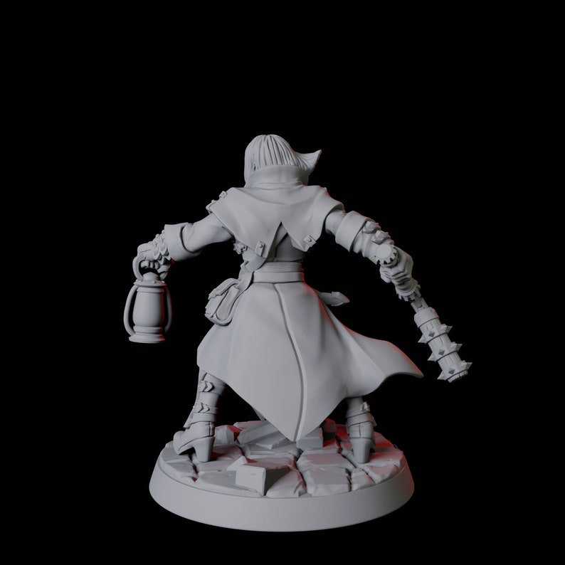 Female Vampire Hunter Miniature D With Lantern and Flail for D&D ...